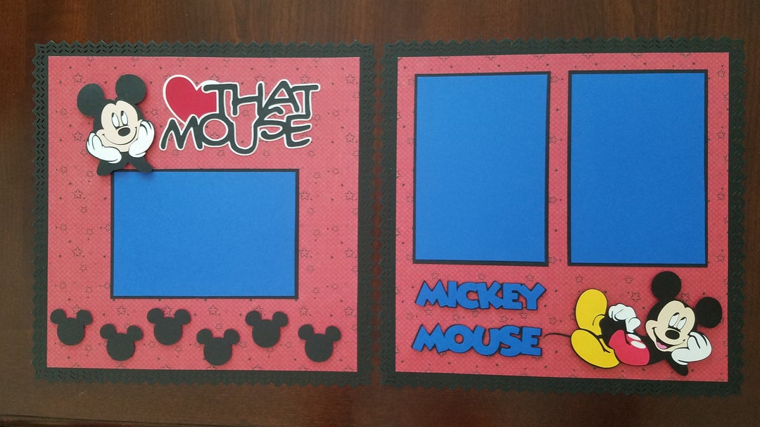 Disney Mickey Mouse Scrapbook Layout 2 Pages 12"x12" Premade W/ Die ...