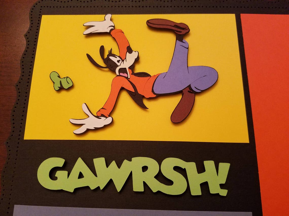 Disney Goofy Scrapbook Layout Premade 2 Page 12x12 - Etsy