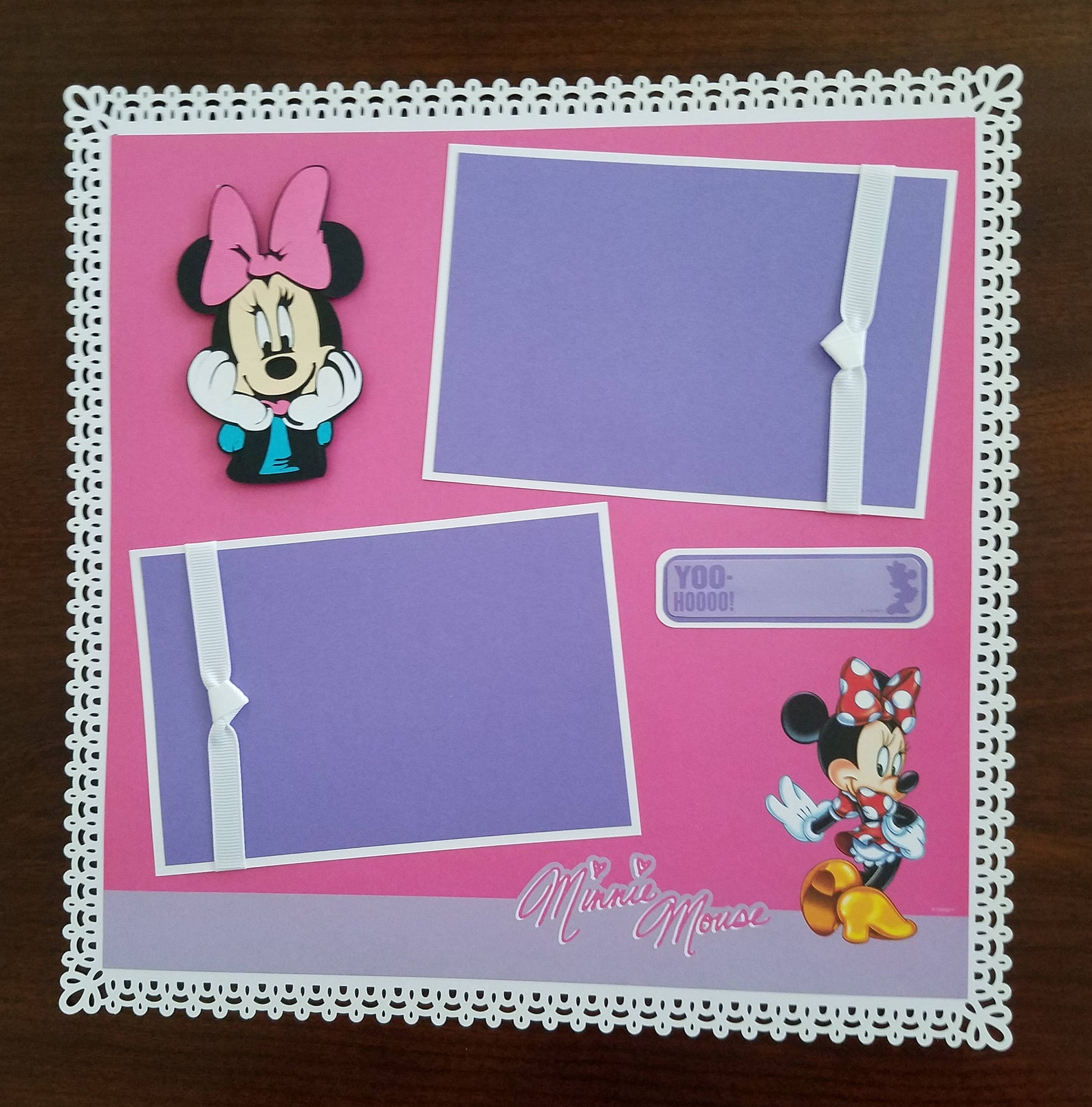 Disney Minnie Mouse Scrapbook Layout 1 Page 12"x12" Premade Layout ...