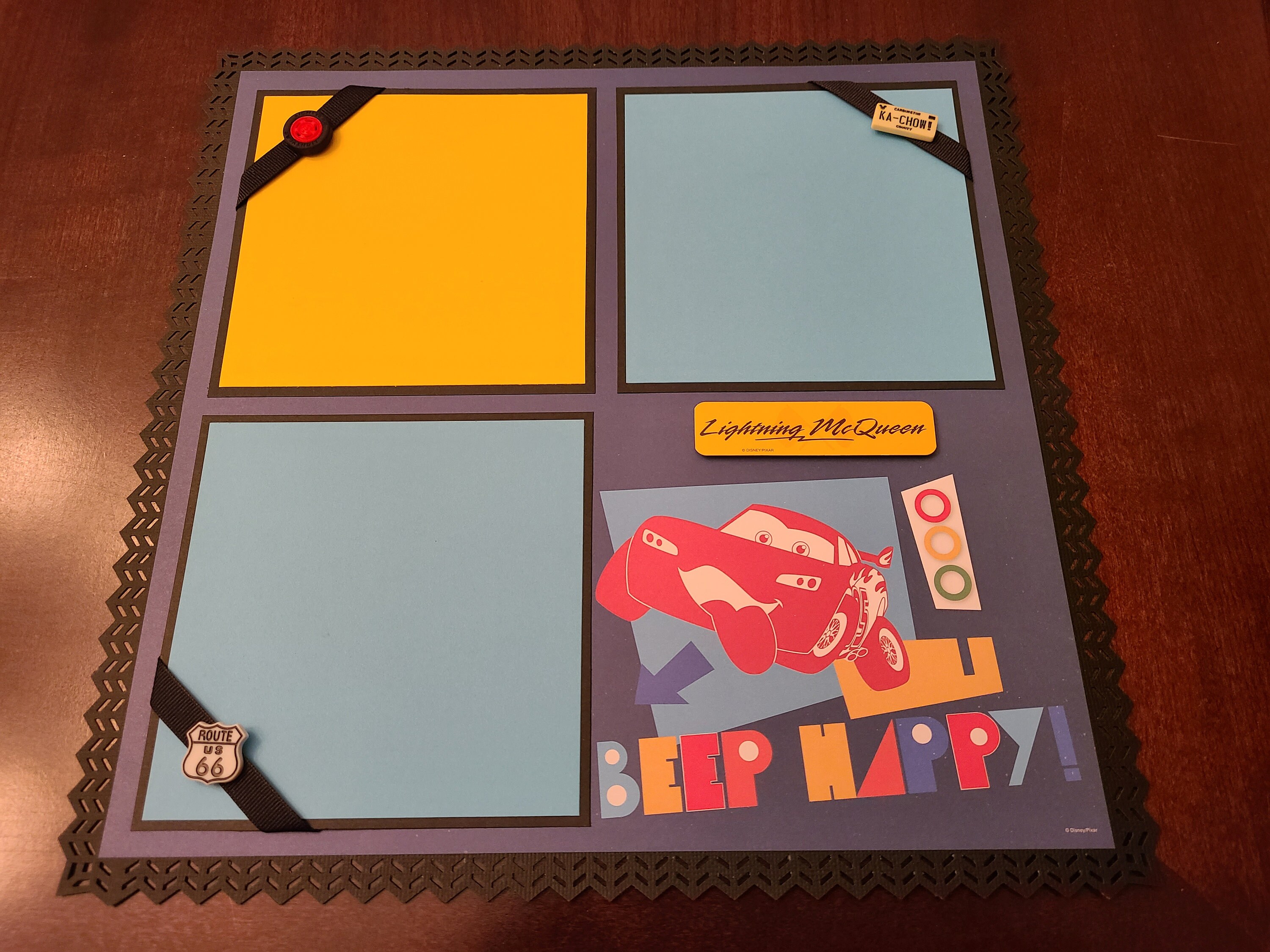 Disney Pixar Cars Premade Scrapbook Layout 1 Page 12x12 beep Happy Ft ...