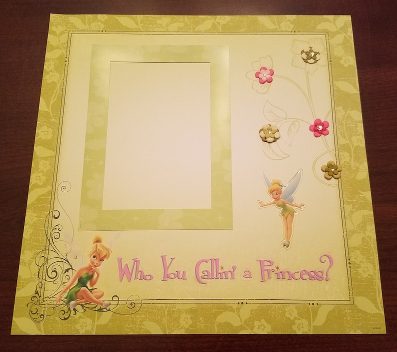 Disney Tinkerbell Scrapbook Layout 1 Page 12x12 Fairies Premade Layout ...