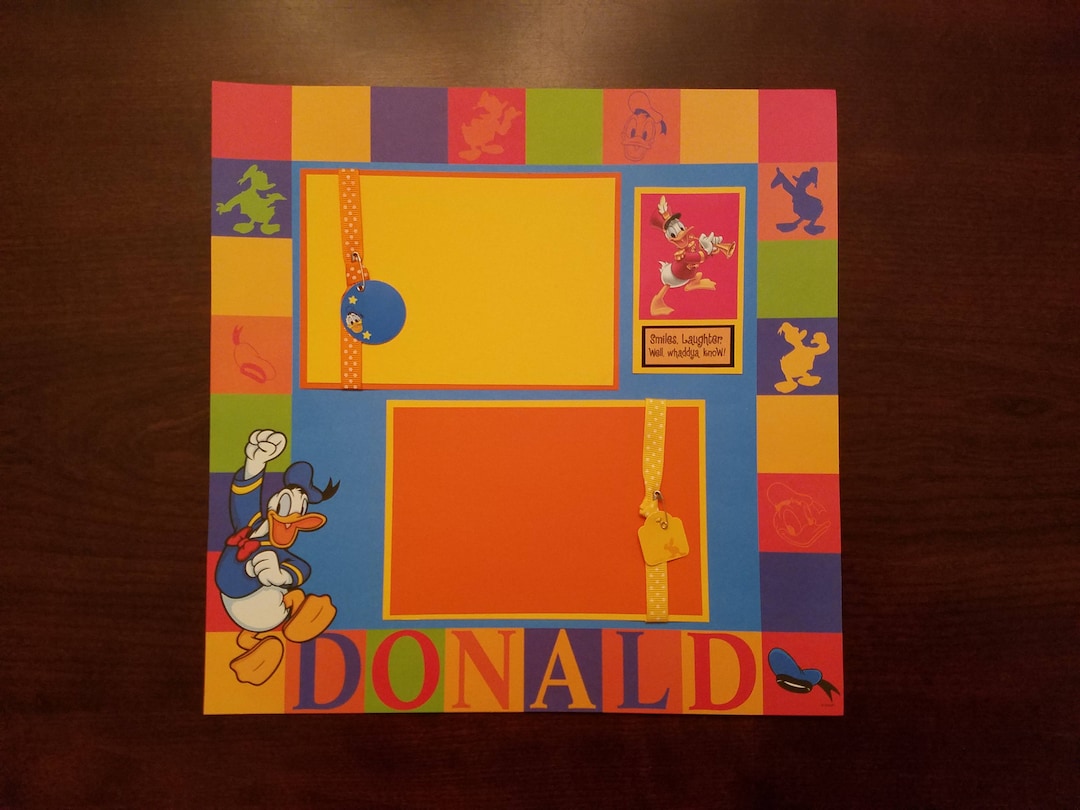 Disney Donald Duck Premade Scrapbook Layout 1 Page 12"x12" Disneyland ...