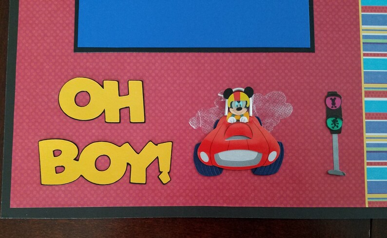 Disneyland Autopia Mickey Mouse Race Car Premade Scrapbook | Etsy
