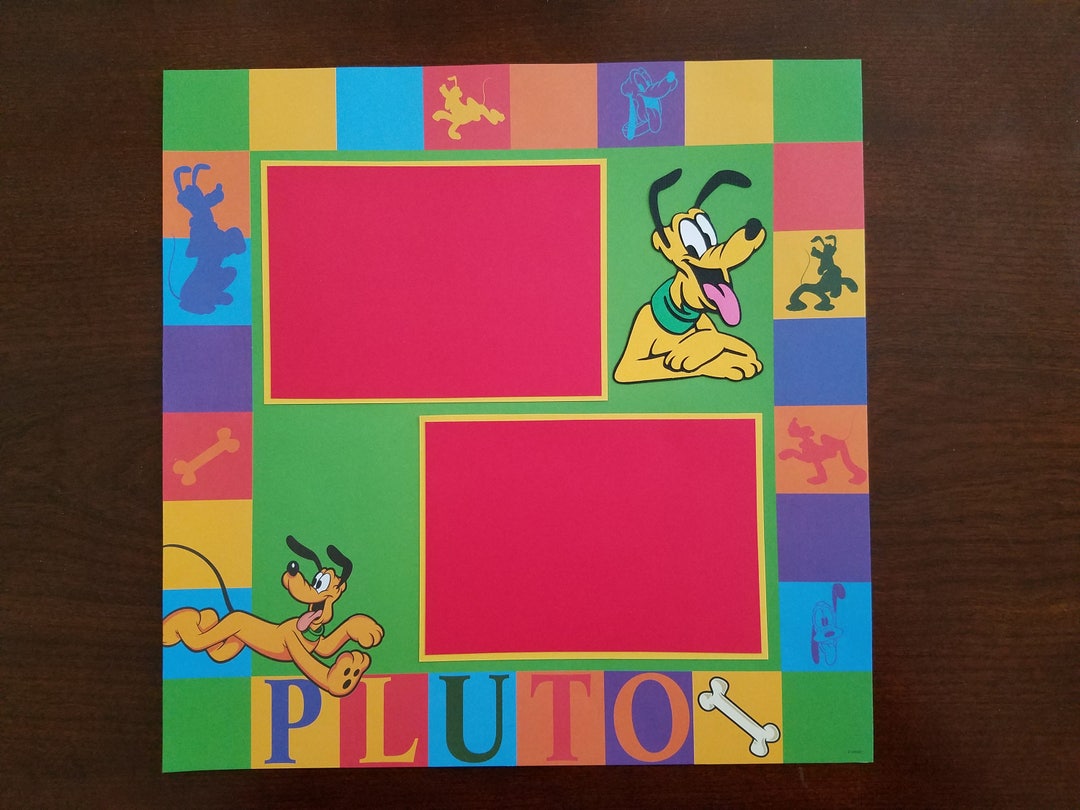 Disney Pluto Premade Scrapbook Page 12"x12" Dog Themed Scrapbook Layout ...