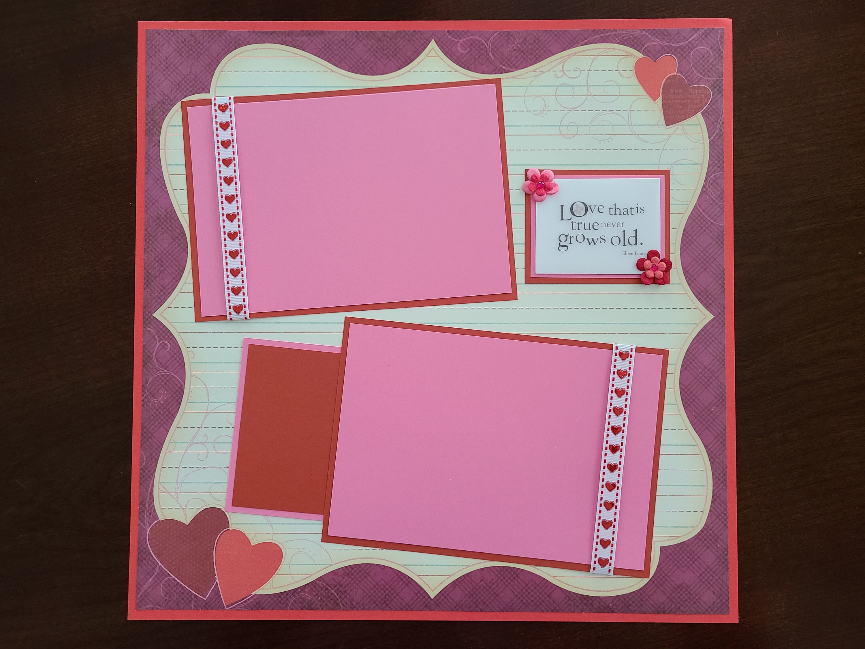 Love Themed Scrapbook Layout 1 Page 12"x12" Premade Scrapbook Page ...
