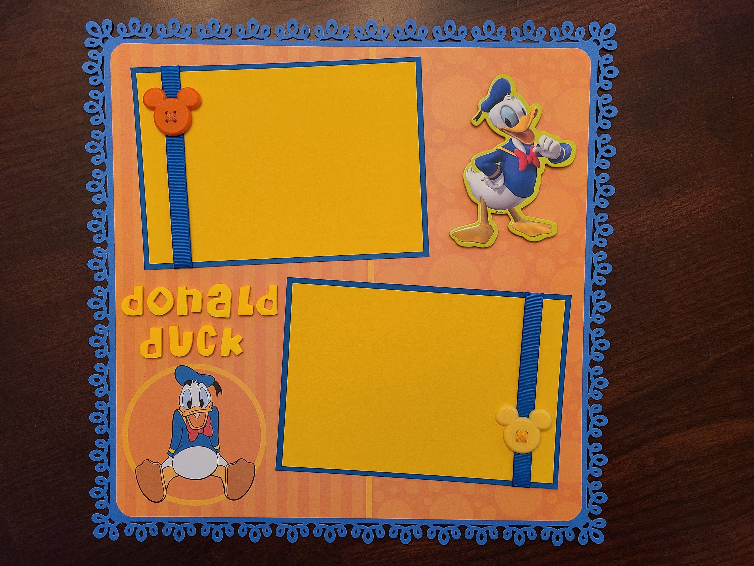 Disney Donald Duck Scrapbook Layout 1 Page 12"x12" Premade Scrapbook ...