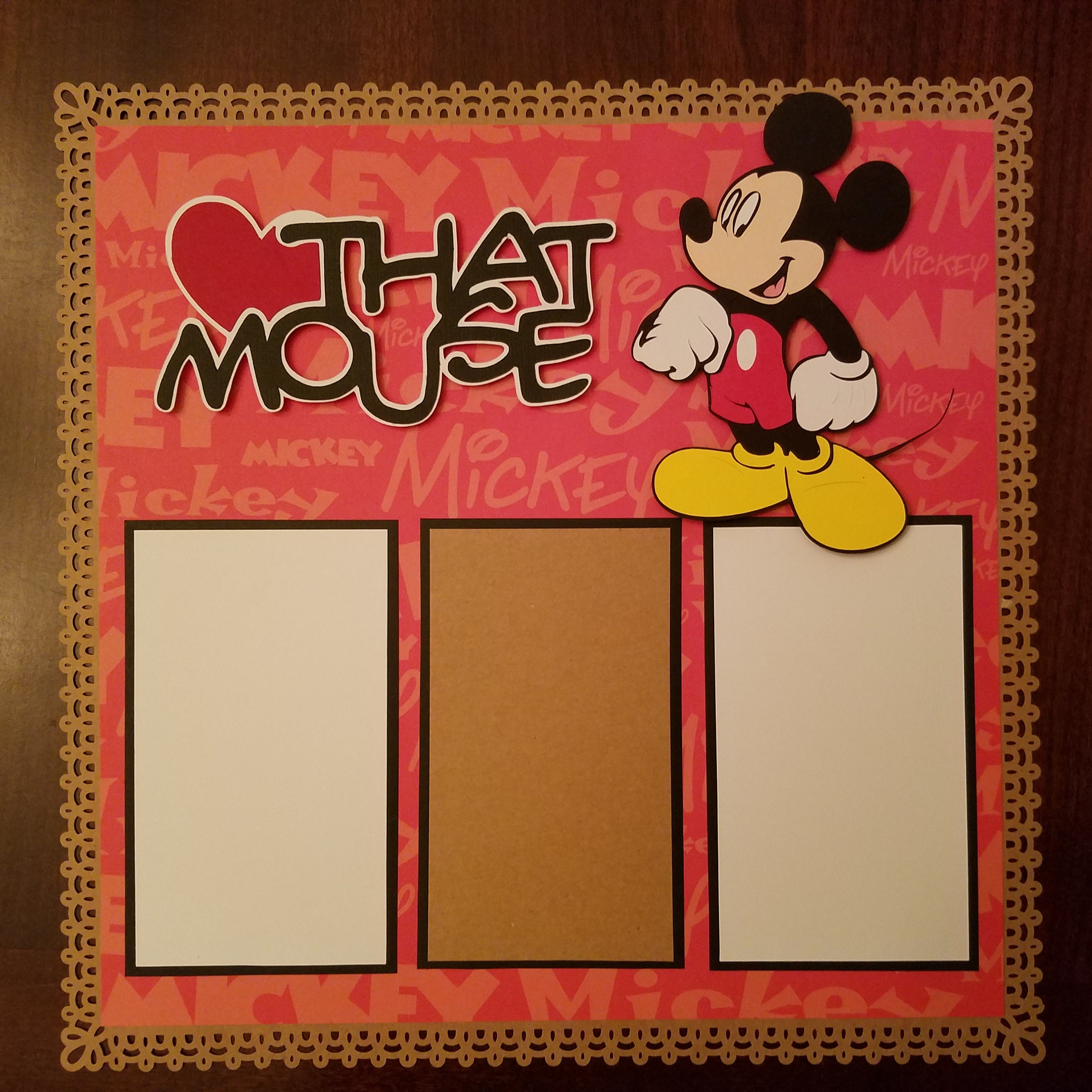 Disney Mickey Mouse Scrapbook Layout 2 Pages 12x12 Premade W/ Paper ...