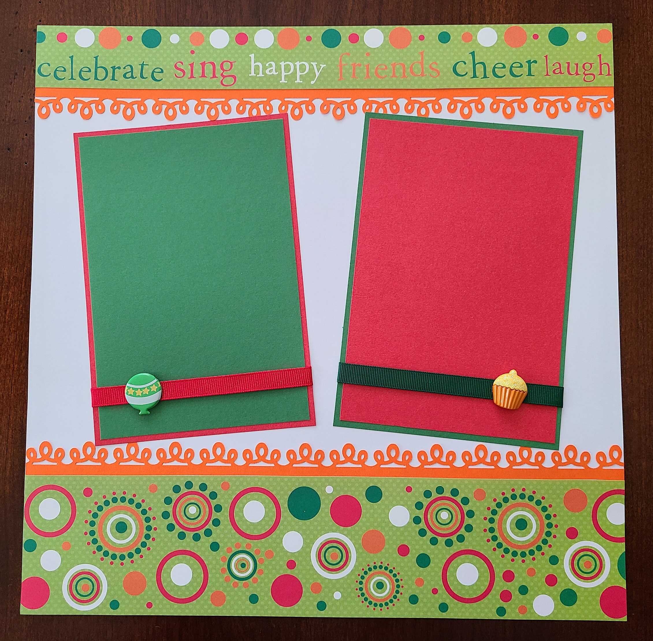 Celebrate Party Themed Scrapbook Layout 2 Pages | Etsy