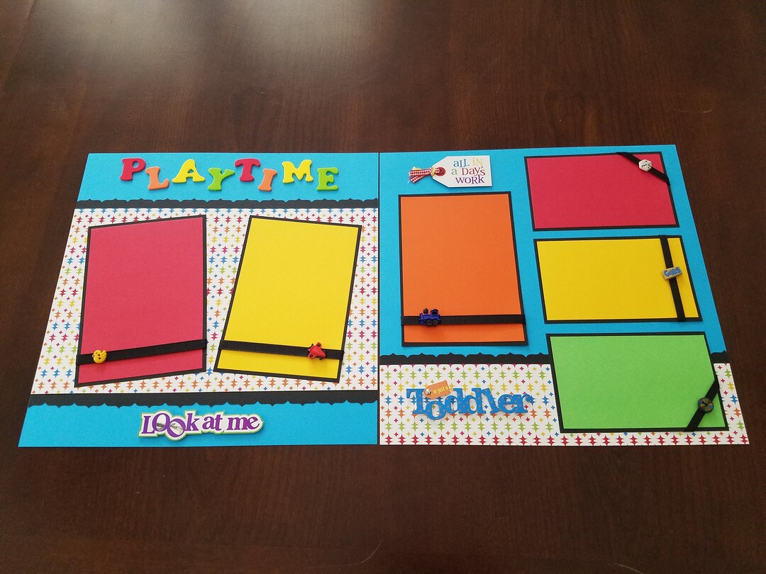 Play Time Toddler Themed Layout 2 Page 12"x12" Premade Childhood ...