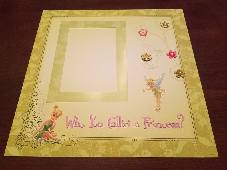 Disney Tinkerbell Scrapbook Layout 1 Page 12x12 Fairies Premade Layout ...
