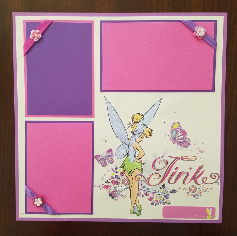 Disney Tinker Bell Scrapbook Layout 1 Page 12x12 Premade Fairies ...