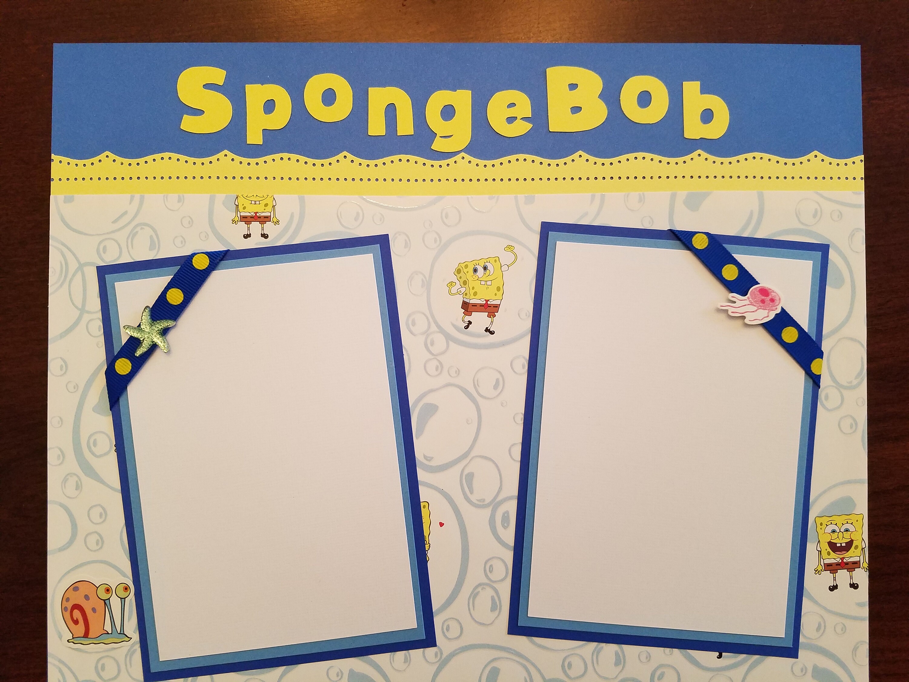 SpongeBob SquarePants Scrapbook Layout 2 page 12 x | Etsy