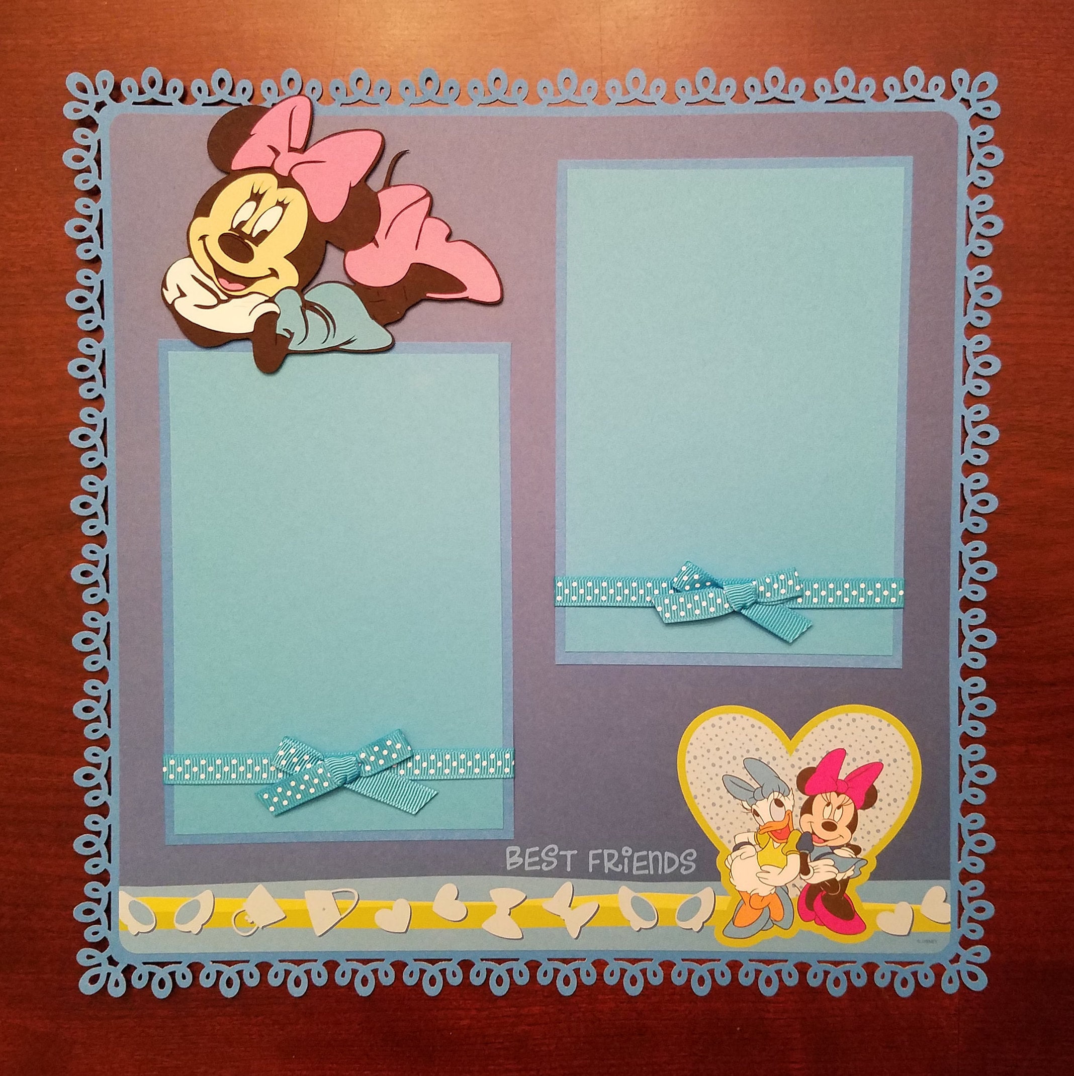 Disney Minnie Mouse And Daisy Duck Scrapbook Layout 1 Page 12x12 Best Friends Disneyland Autograph