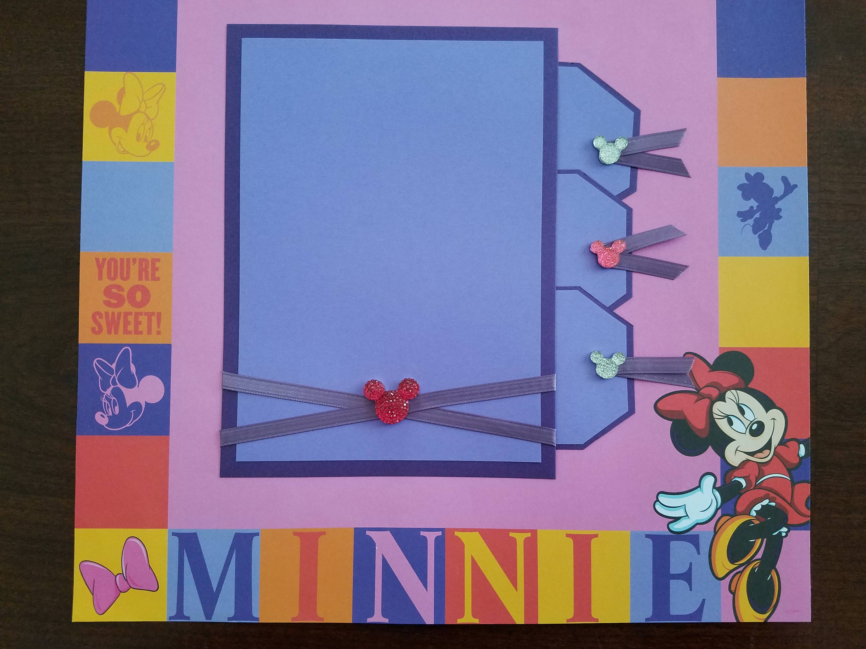 Disney Minnie Mouse Scrapbook Layout 1 Page 12"x12" Premade Page ...