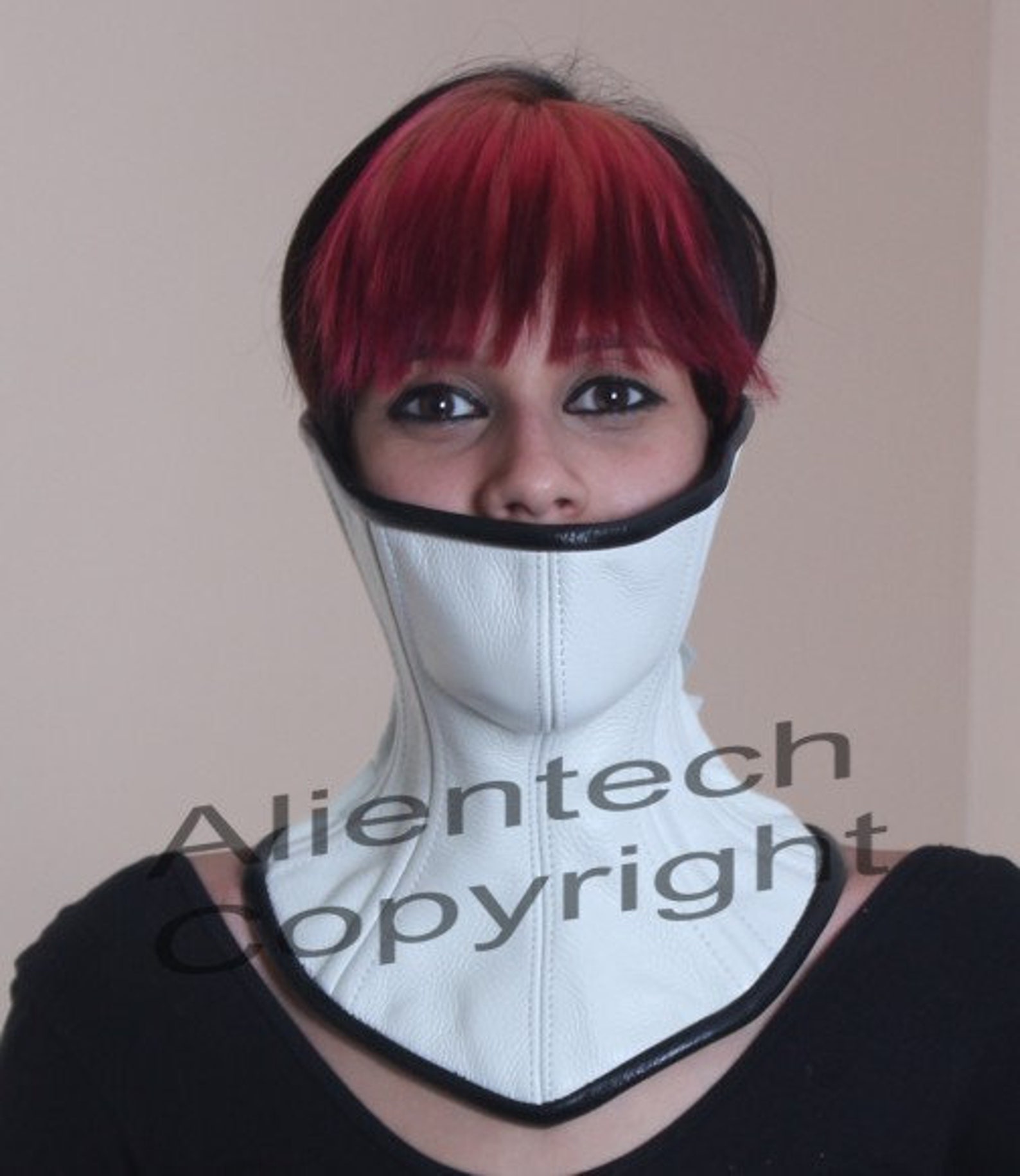 CLEARANCE Real Cow Leather Hand Made Buckle Over Mouth Neckcorset With ...
