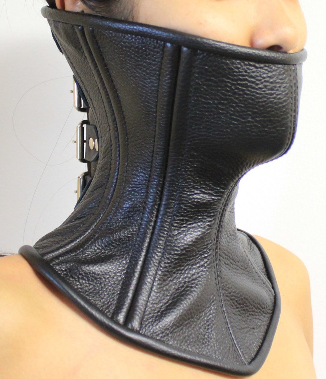 Real Cow Leather Hand Made Buckle Over Mouth Neckcorset Bondage - Etsy