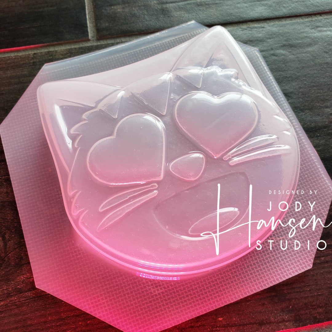 Heart Eye Cat Emoji Mold Bath Bomb Mold Soap Mold Wax Mold Plastic Mold ...