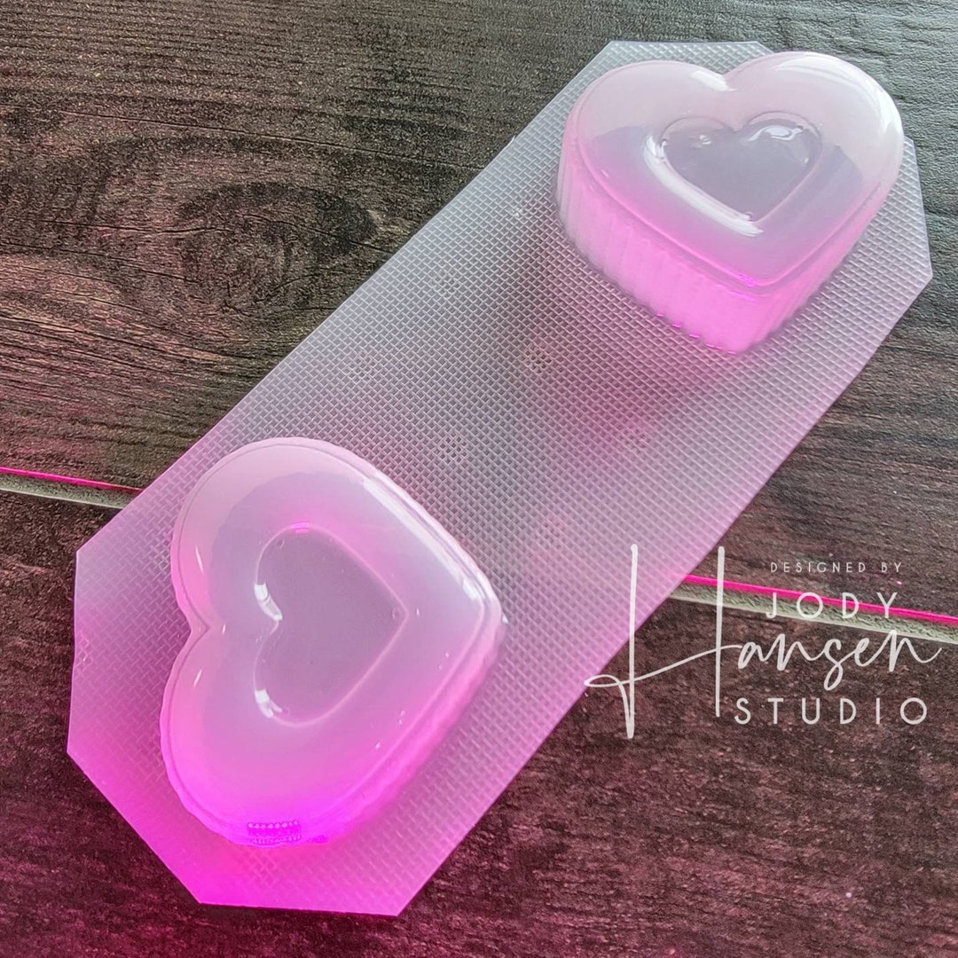 Ruffled Heart Mini Bomb Mold Set Bath Bomb Mold Soap Mold Wax Mold ...