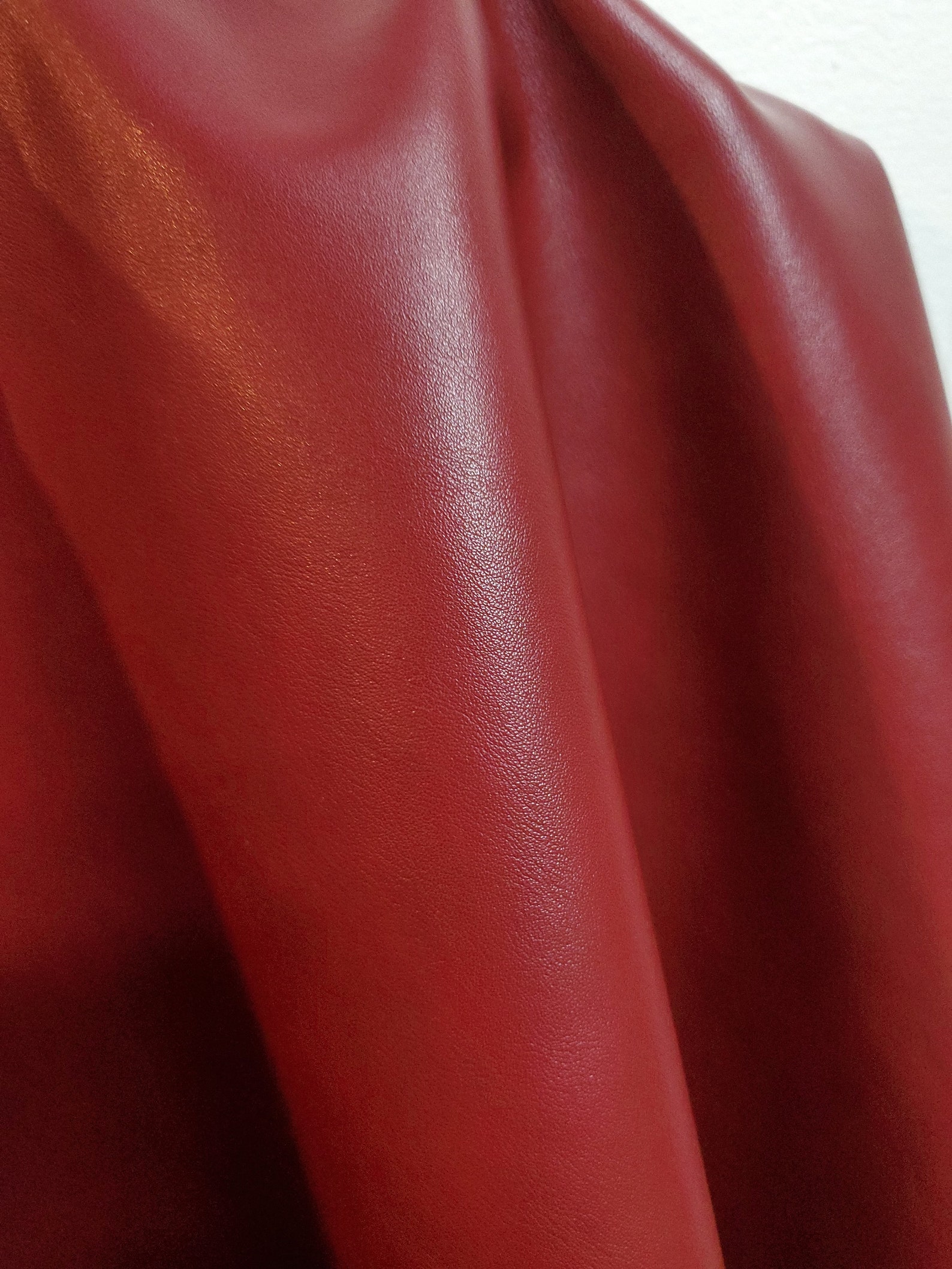 Burgundy Red Tumbled Nappa {peta-approved} Vegan Faux Leather Fabric ...
