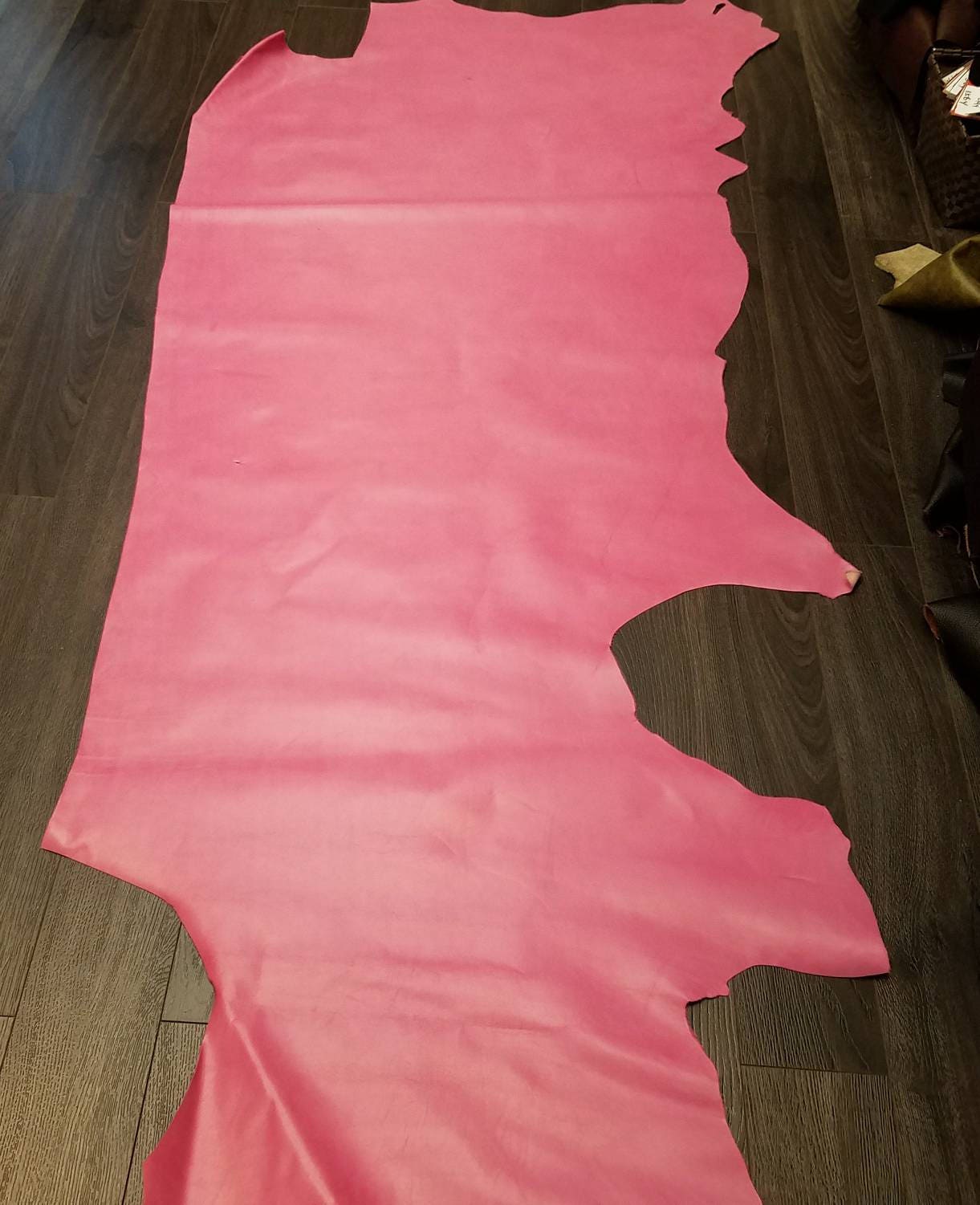 Leather hide 14-19 sf bright pink semi aniline calf finish Americana ...