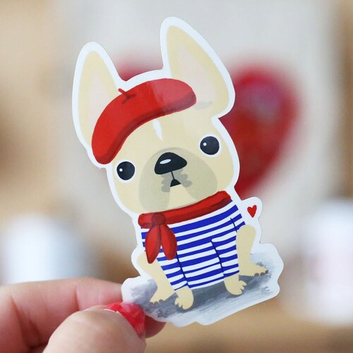 French Bulldog Sticker Paris Frenchie Waterproof Vinyl - Etsy