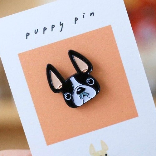 Black & White Pied French Bulldog Pin Dog Enamel Pin Puppy - Etsy