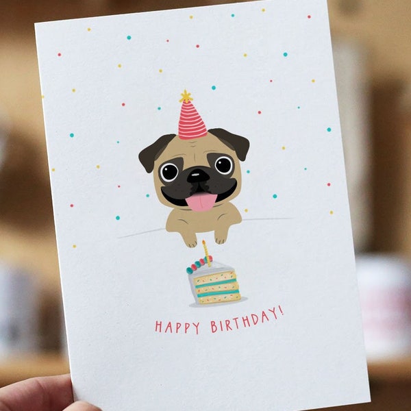 Pug Card - Etsy