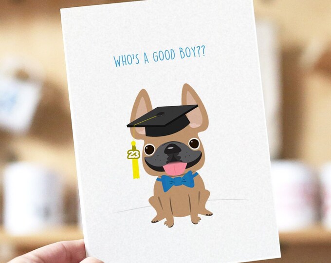 Bulldog Graduation Card, Graduation 2024 Custom Card Personalized, High ...