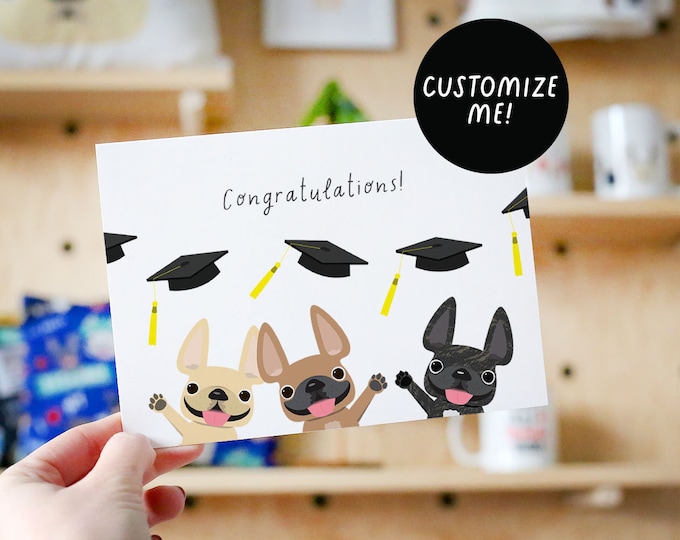 Bulldog Graduation Card, Graduation 2024 Custom Card Personalized, High ...