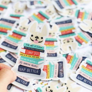 Books Sticker Waterproof Sticker French Bulldog Sticker Frenchie ...