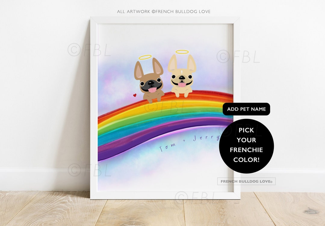 Personalized Frenchie Angels Print, 8x10 Inch, Pet Loss Print, Pet ...