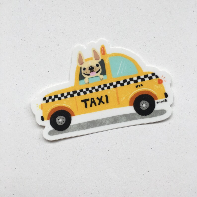 French Bulldog Sticker NYC Taxi Sticker NYC French Bulldog - Etsy