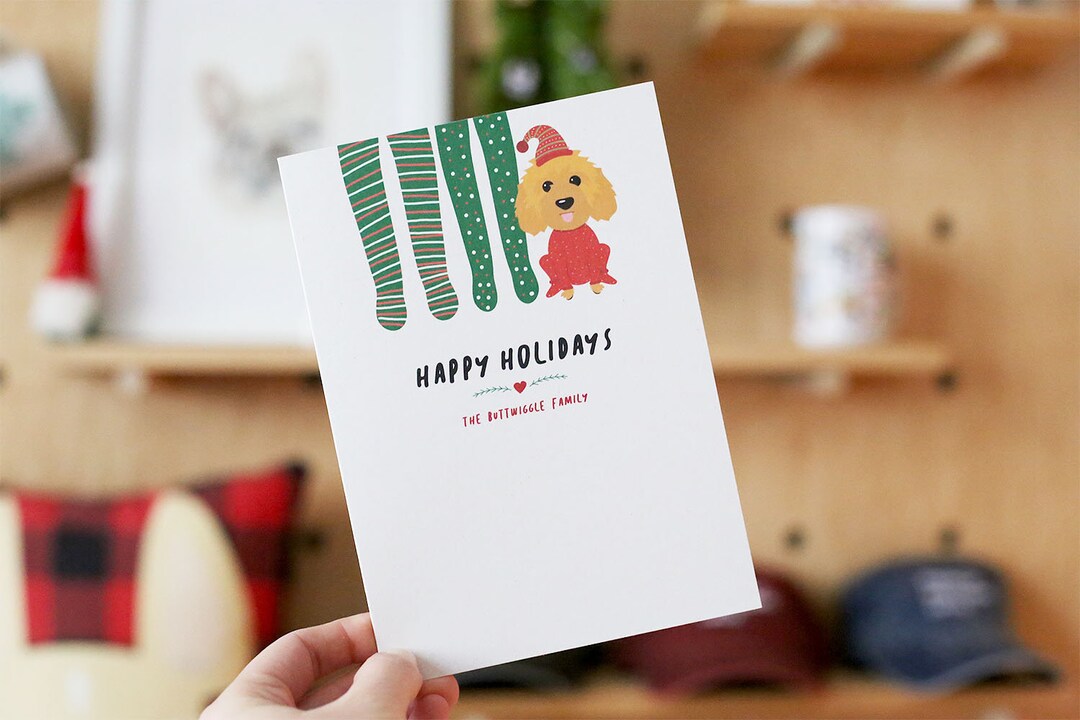 PERSONALIZED Goldendoodle Family Christmas Card Add Your Family Name ...