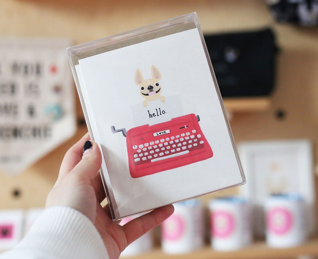 CUSTOM French Bulldog Note Cards - Box Set of 12 - Hello Note Card Set ...