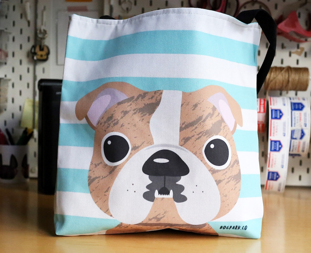 English Bulldog Tote Bag - Brindle Pied Bulldog - Dog Tote Bag - French ...
