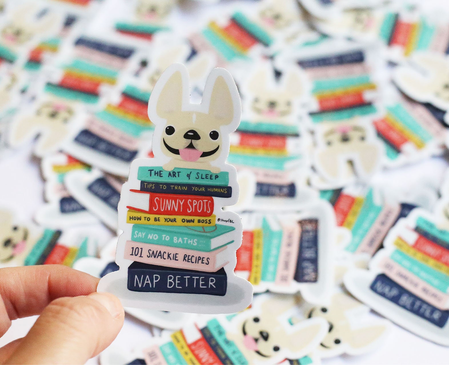 Books Sticker Waterproof Sticker French Bulldog Sticker - Etsy