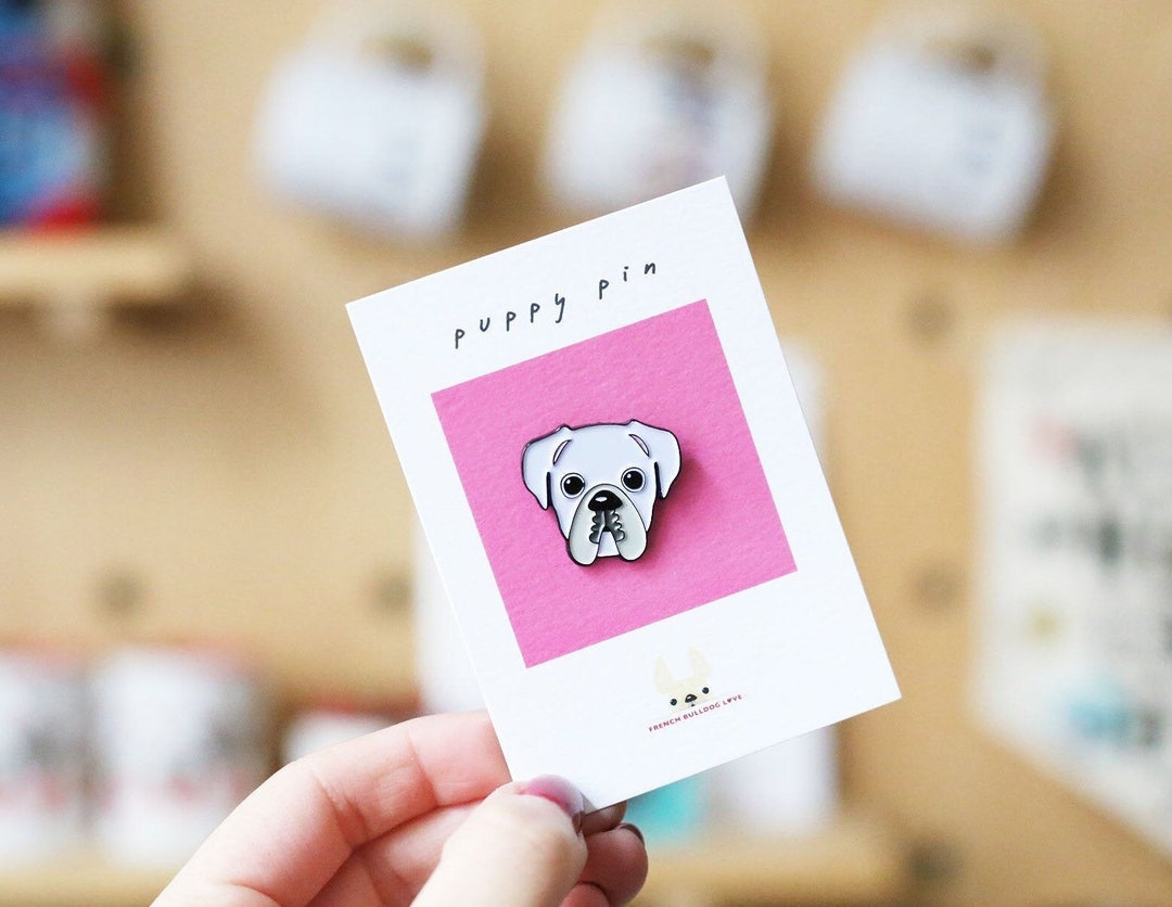 Boxer Enamel Pin White Boxer Dog Enamel Pin Puppy Pin Hard Enamel Pin ...