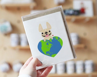 French Bulldog Note Cards Box Set of 12 Frenchie Fries Dog | Etsy