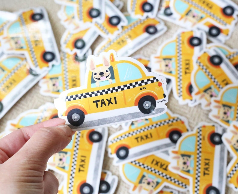 French Bulldog Sticker NYC Taxi Sticker NYC French Bulldog | Etsy