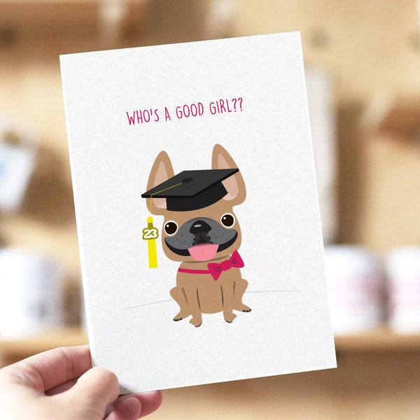 French Bulldog Graduation Card - Etsy