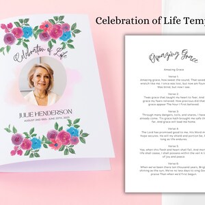Funeral Program, Funeral Template for Woman, Celebration of Life ...