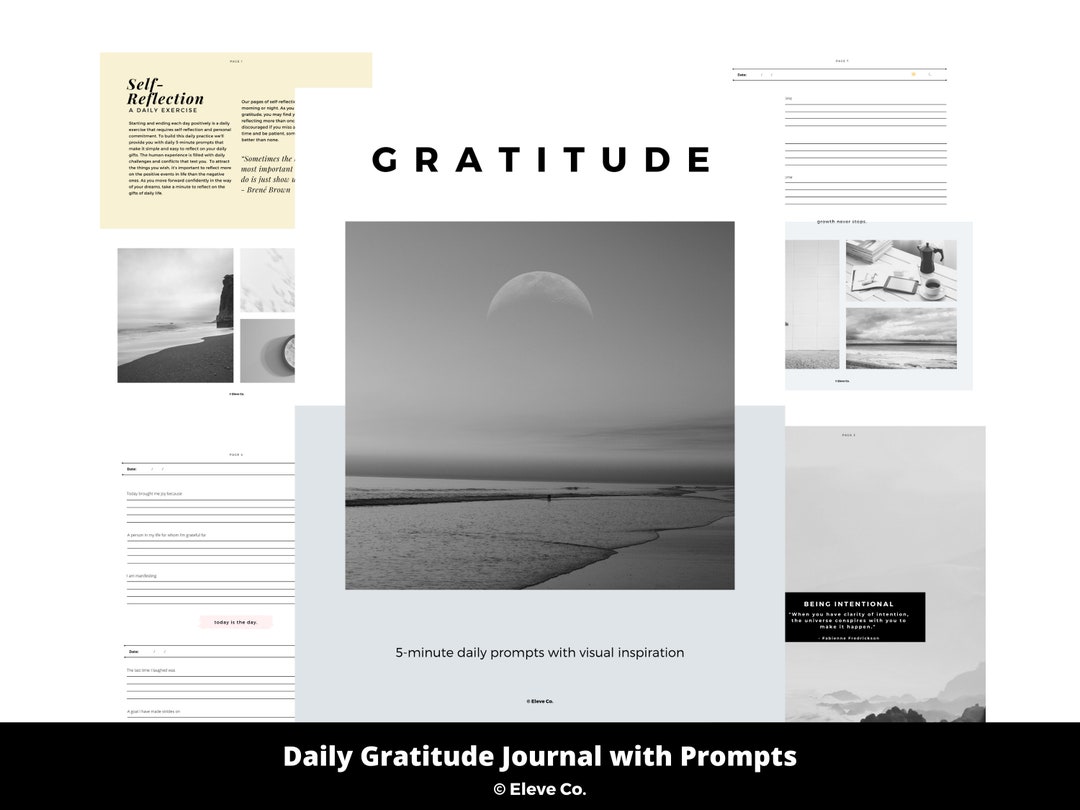 Printable 5- Minute Gratitude Journal With Daily Prompts | 28 Day PDF ...