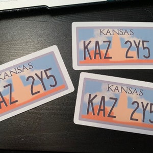 Supernatural Inspired License Plate Stickers, CNK 80Q3 and KAZ 2Y5, Sam ...