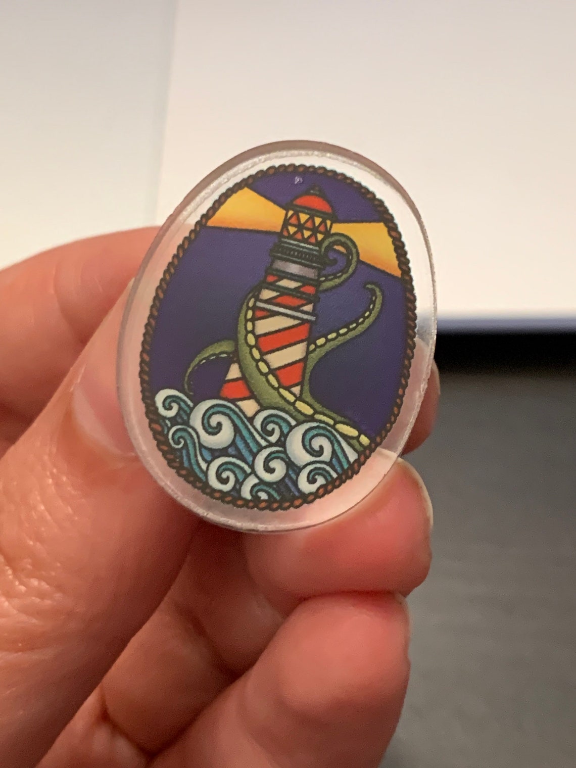 Acrylic Pin: the Lighthouse & the Kraken OFMD Pins - Etsy