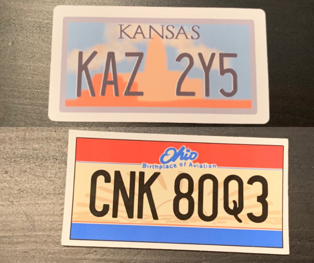 Supernatural Inspired License Plate Stickers, CNK 80Q3 and KAZ 2Y5, Sam ...