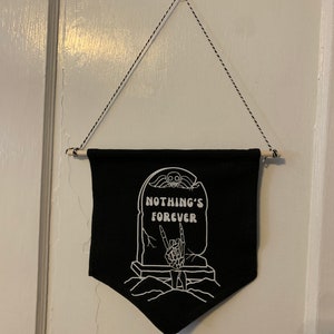 Nothing's Forever Tombstone Canvas Banner, Tattoo Style Art, Grave ...