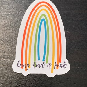 Being Kind is Punk Rainbow Sticker, Kindness - Etsy