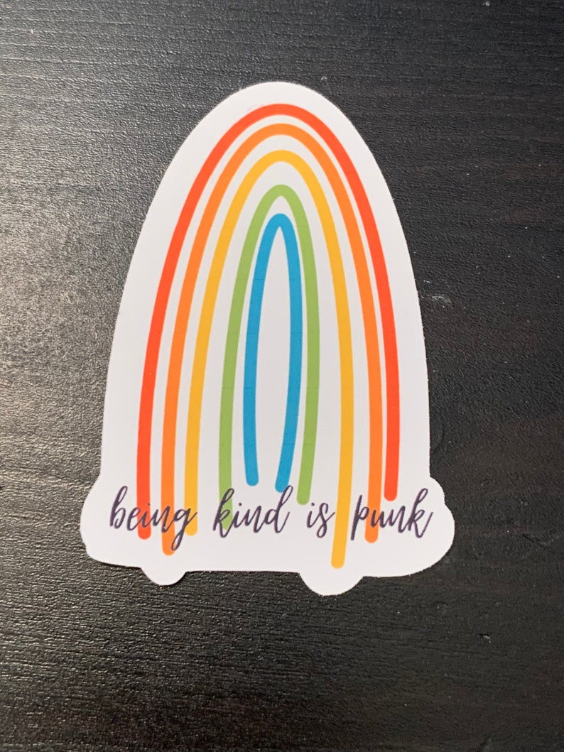 Being Kind is Punk Rainbow Sticker Kindness - Etsy