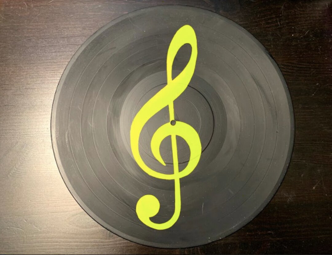 Treble Clef Painted Vinyl Record - Etsy
