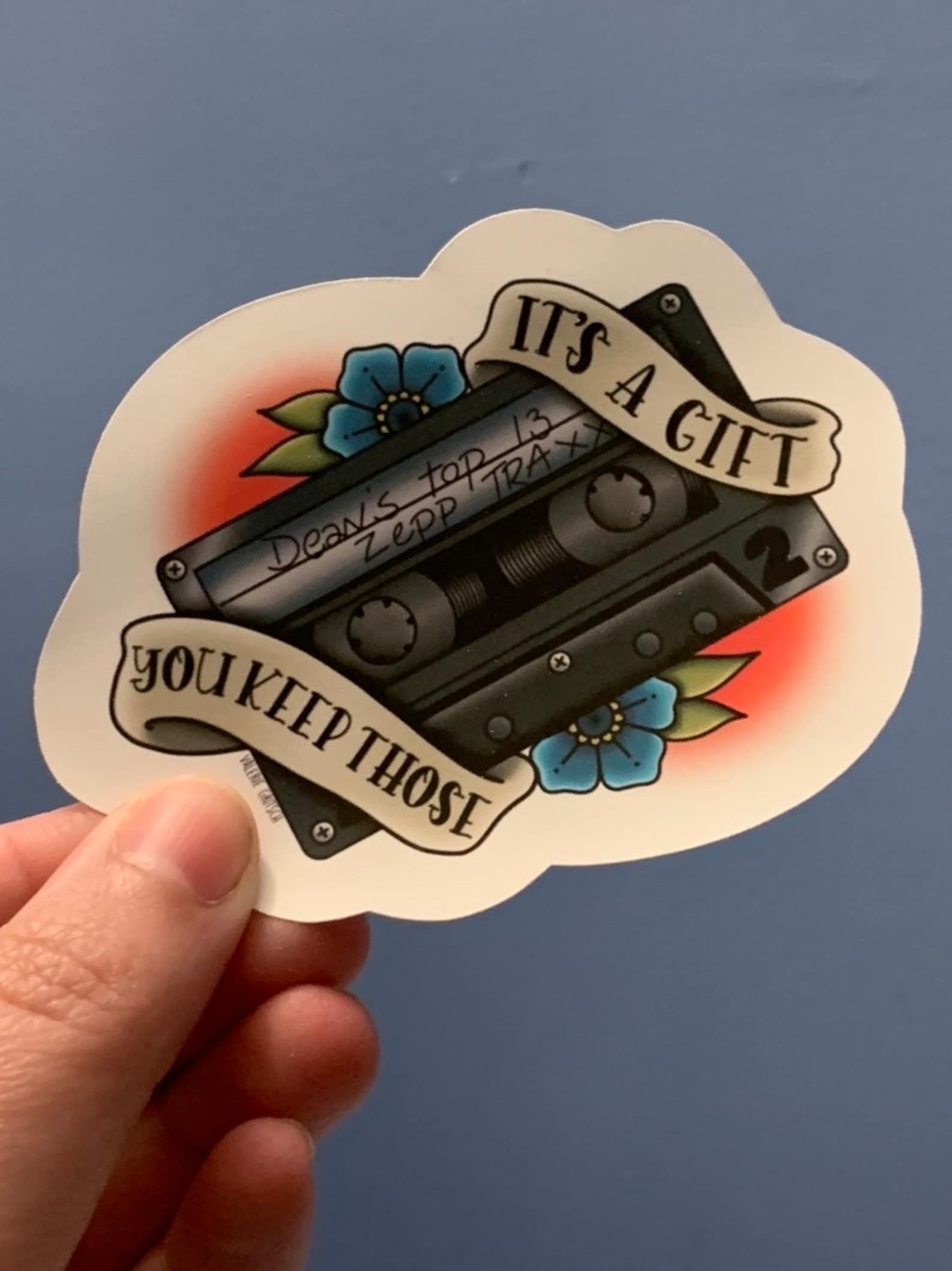Dean's Top 13 Zepp Traxx Traditional Tattoo Style Sticker, Destiel ...